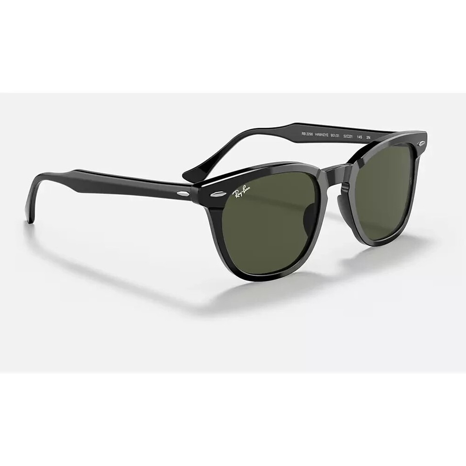 Ray Ban Hawkeye Sunglasses RB2298 901/31 Black Frame W/ Green Lens 50 ...