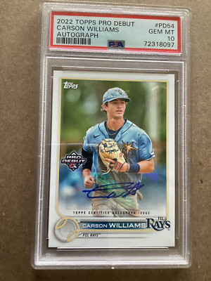 2022 Topps Pro Debut (4) Carson Williams Auto Rookie Lot PSA 10 | eBay