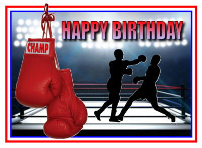 BOXING BOXER FIGHTER CHAMP BOYS QUALITY GLOSSY BIRTHDAY CARD 8"x6" FREE ...