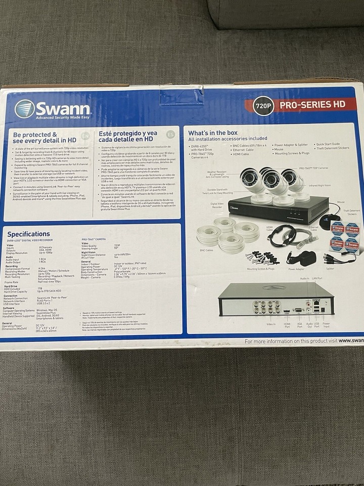 Swann Professional HD Security System PRO-Series HD 720P W/ 1TB DVR ...