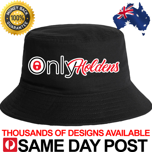 ONLYHOLDENS RED BUCKET HAT - Summer Aussie Funny Meme Bogan Commodore ...