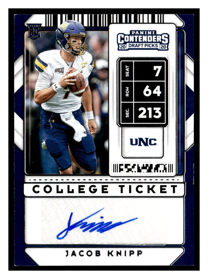 Jacob Knipp 2020 Panini Contenders Draft Picks AUTO 209 AU, RC Rookie ...