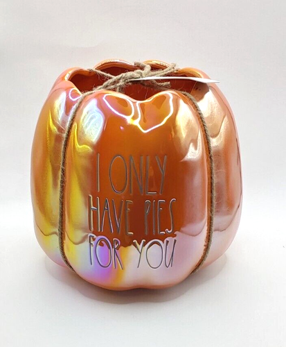 Rae Dunn ceramic orange luster "I Only Have Pies For You" pumpkin planter 7 x 7 | eBay