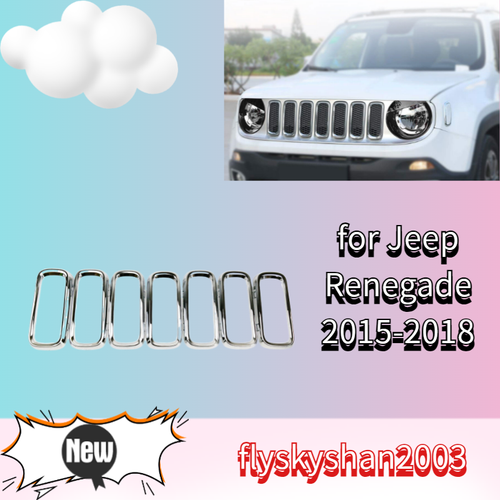Front OE Chrome Grille Insert Clip-in Grill Rings for Jeep Renegade ...