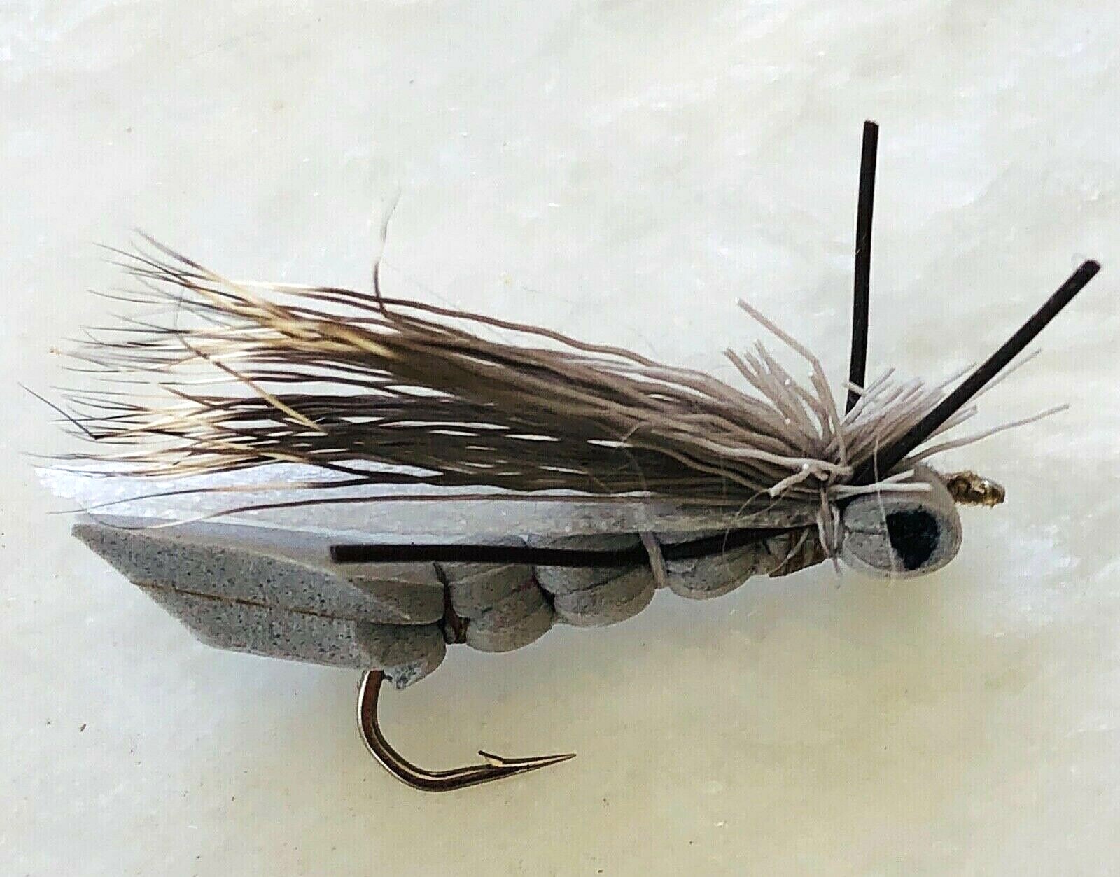 CHARLIE BOY HOPPER SILVER DRY FLY FISHING TERRESTRIAL FLIES SIZE #8 X 5 ...