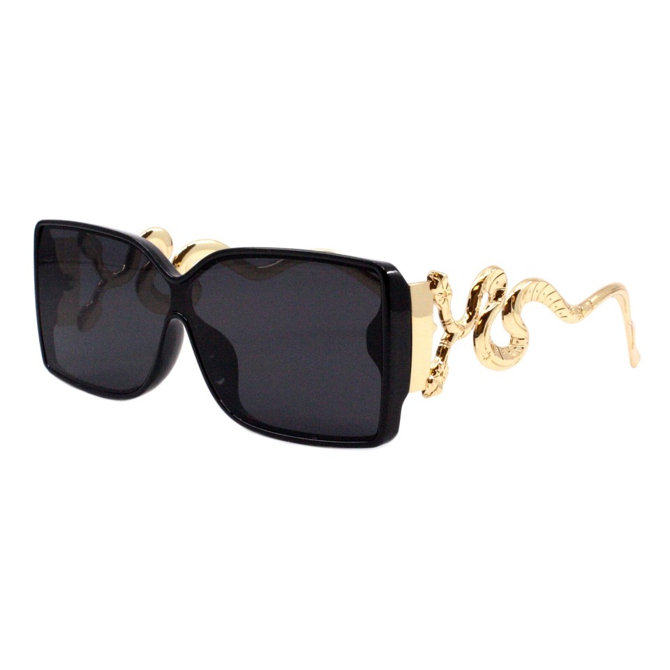 Snake Design Sunglasses Women's Rectangular Luxury Style Shades UV400 ...