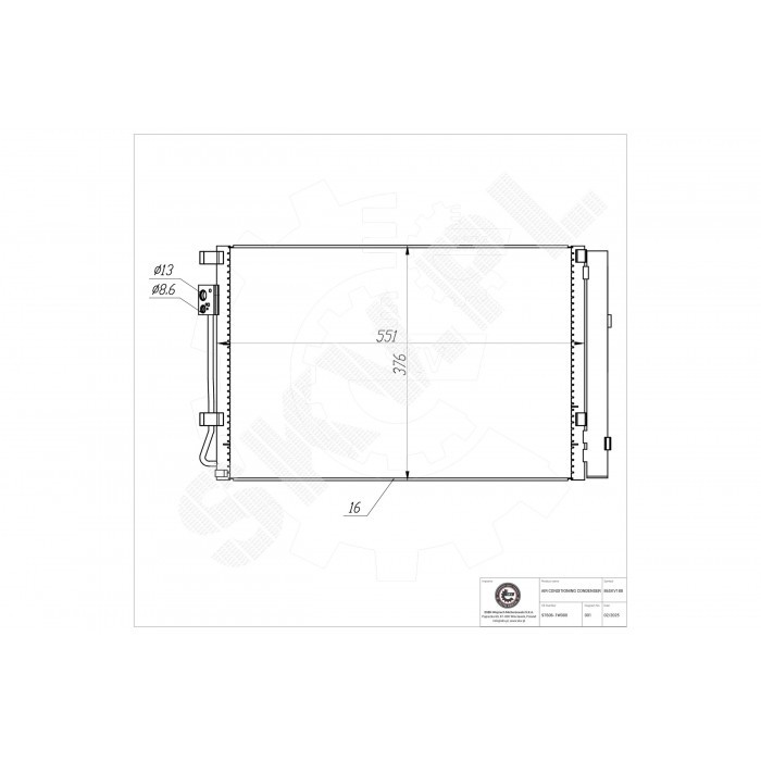 Condensatore Climatizzatore Per Hyundai Accent IV Veloster 976061W000 ...