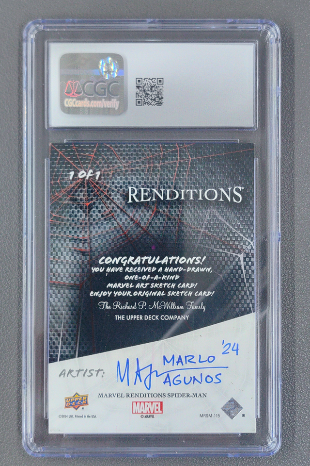 2024 Upper Deck Spider-Man Reditions Artist Sketch Card Marlo Agunos ...