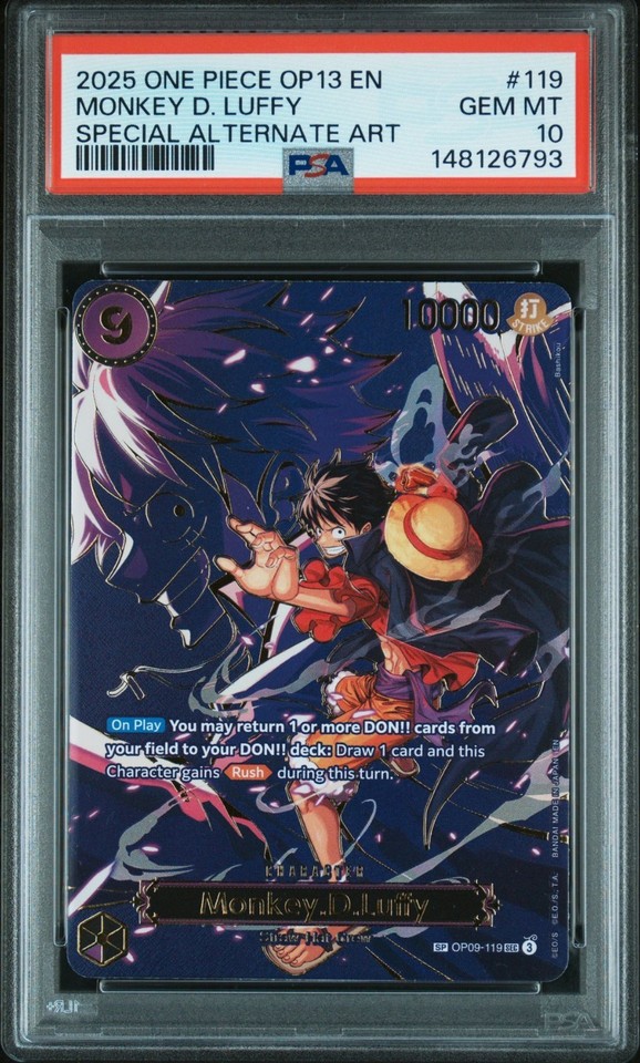 2025 ONE PIECE OP13-119 SP SPECIAL ALTERNATE ART MONKEY D. LUFFY 119 ...