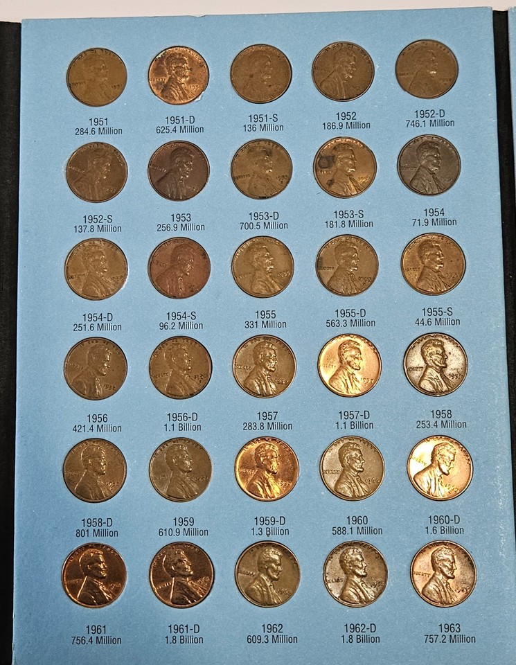 Complete Lincoln Wheat Penny Cent Collection Whitman Album 1941 - 1974 ...
