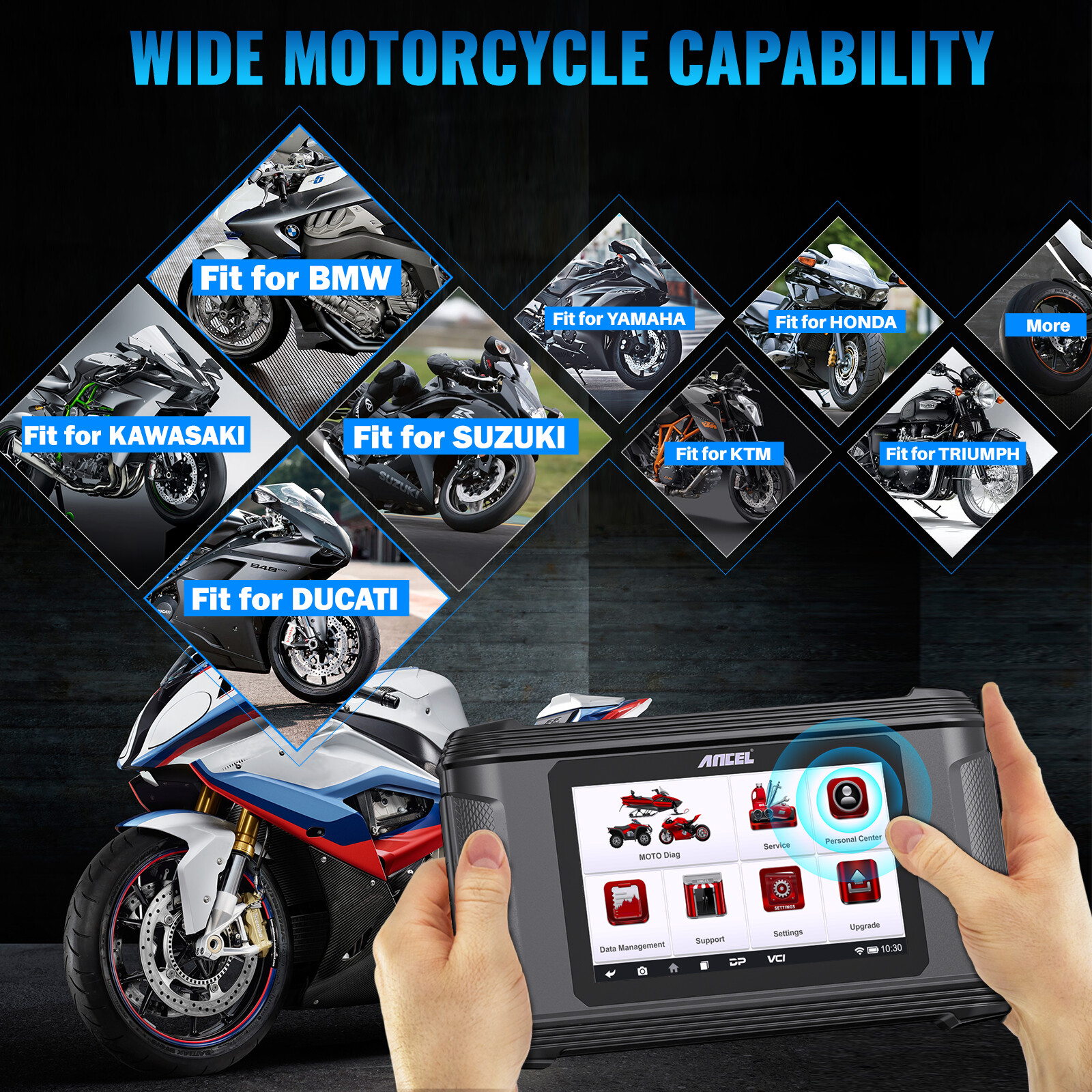 ATV UTV Motorcycle Scanner OBD2 Diagnostic Tool All System for BMW ...
