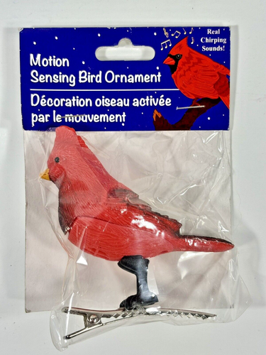 BRAND NEW Motion Sensing Bird Chirping Red Cardinal Clip Ornament | eBay