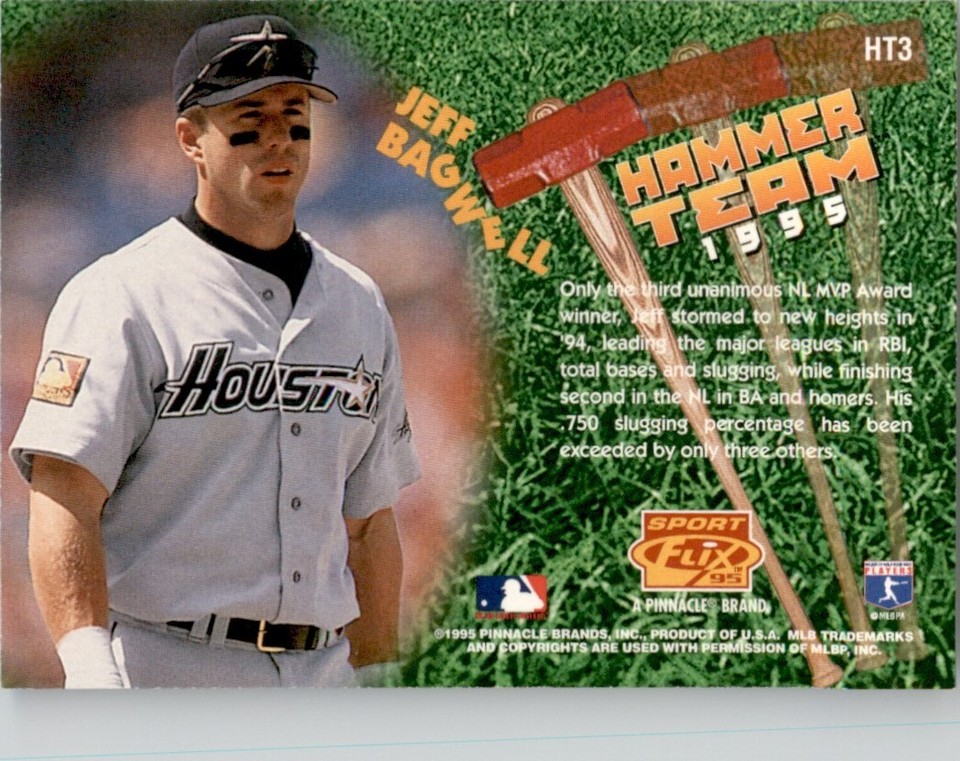 1995 Sportflix 3D Hammer Team Insert #HT3 Jeff Bagwell Houston Astros ...