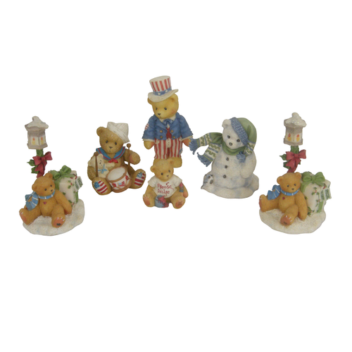 Enesco P Hillman Cherished Teddies Lot of 6 Figurines Christmas Patriotic | eBay