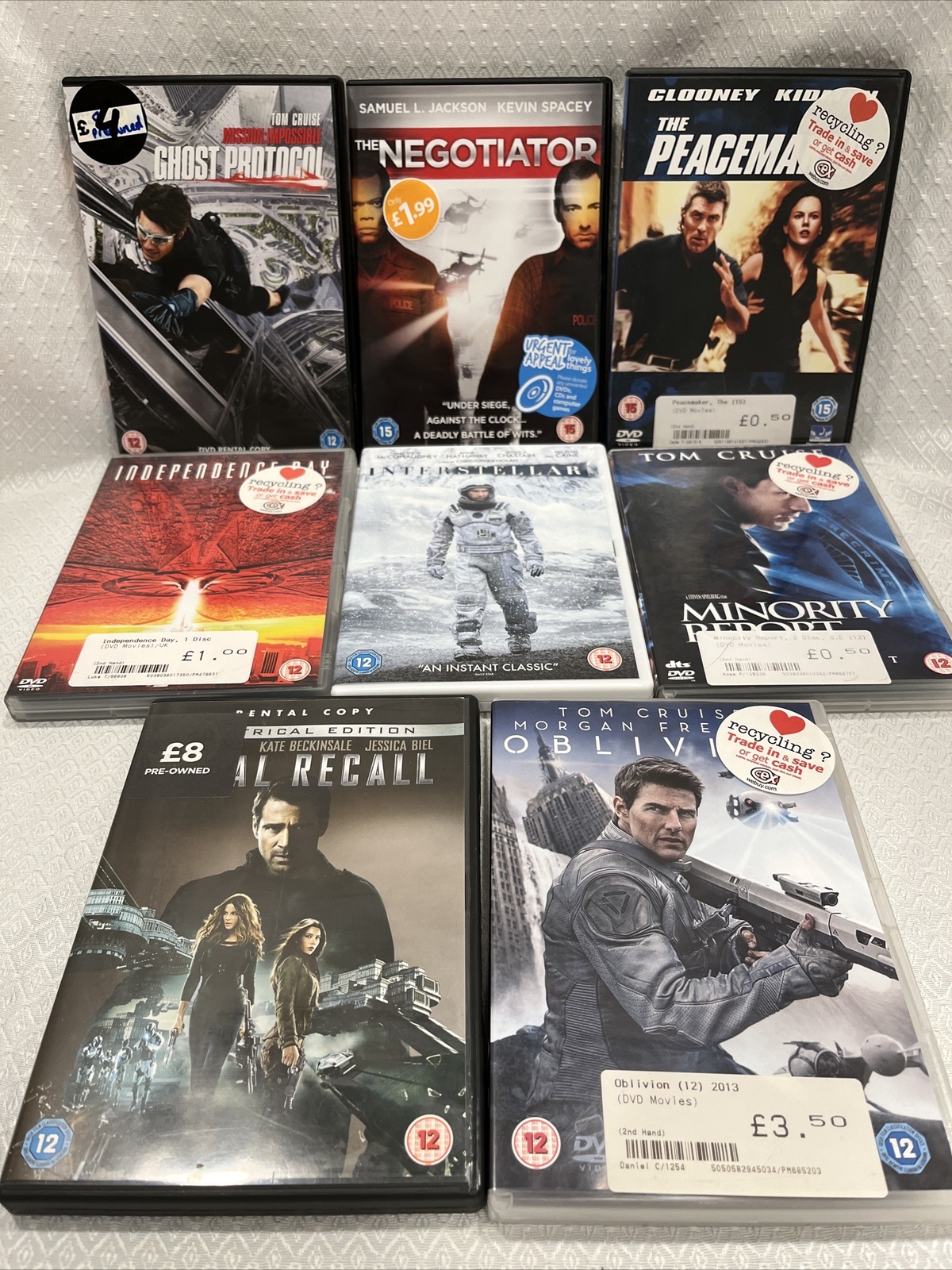 Lot Of 8 DVDs—Zone 2—Ghost Protocol, Negotiator, Peacemaker ...