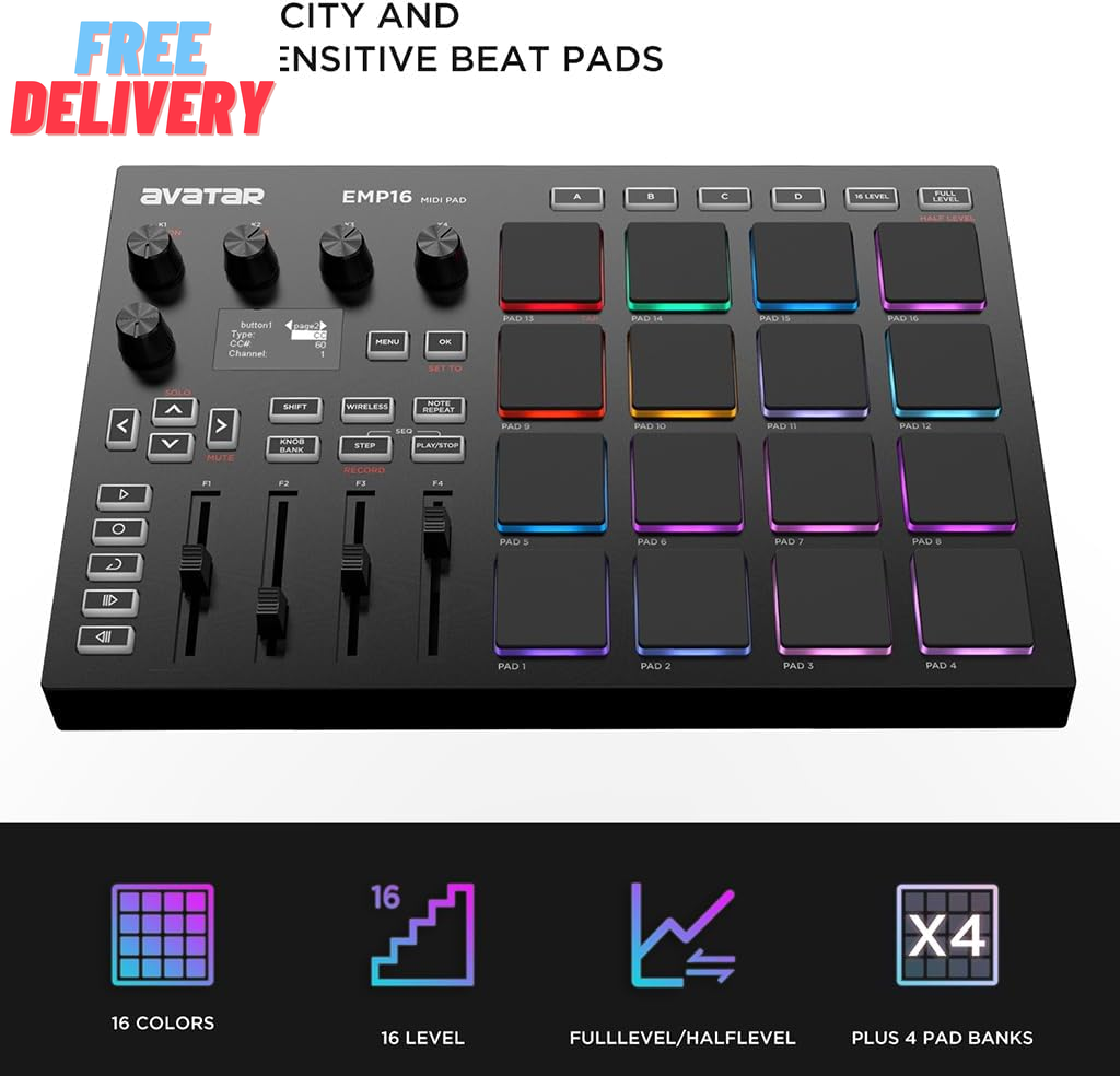 EMP16 MIDI Pad Controller Beat Maker Machine for Finger Drumming Music ...