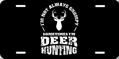 Deer Hunting, License Plate New Car Tag Metal Aluminum, USA, Black | eBay