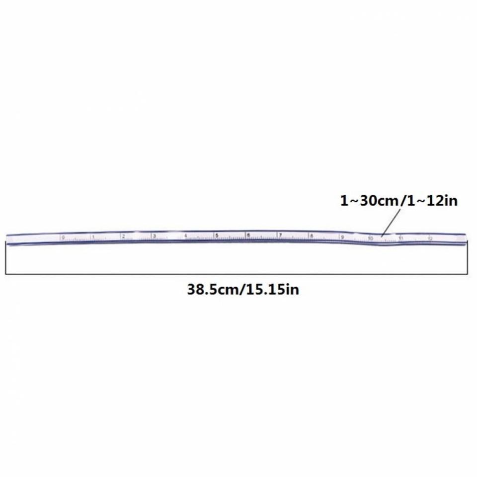 Flexible Curve Ruler 12 Inch Bendable Curve Template Double Side Scale ...