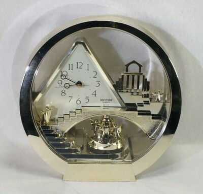 Rhythm quartz Art Deco clock Angels on Stairway to Heaven Japan 4RG575 ...