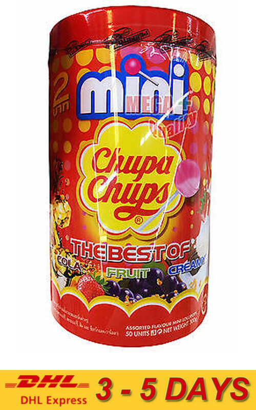 50 x Mini Chupa Chups CREAMY Lollipops The Best of COLA FRUIT Orange ...