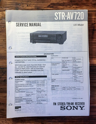 Sony STR-AV720 Receiver Service Manual *Original* | eBay