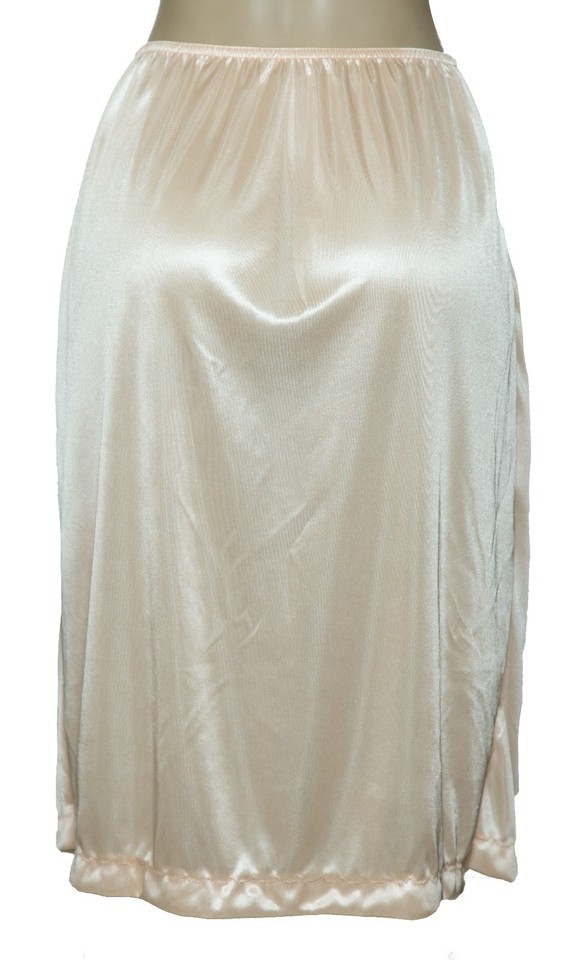 Women Half Slip 25" Length White Beige Black Side Open Slits S M L XL ...