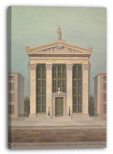 Tela/Cornice Alexander Jackson Davis - Studio per la Astor Library, New ...