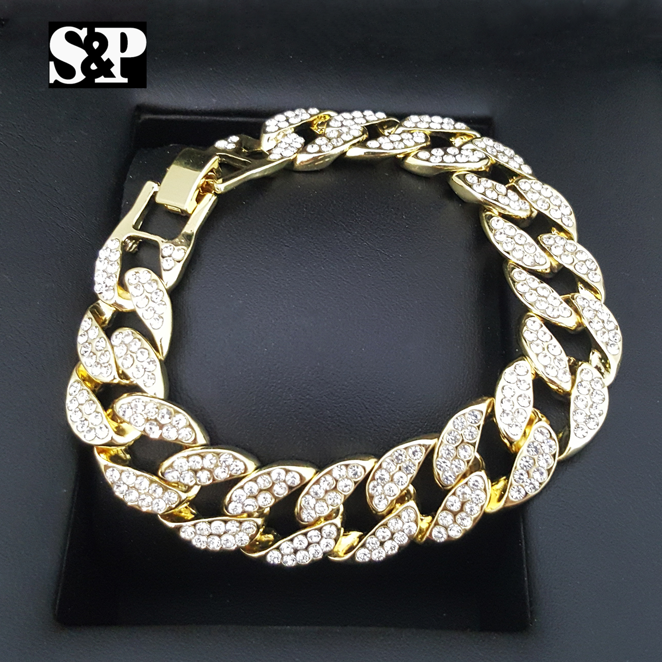 MEN'S HIP HOP QUAVO GOLD PT LUXURY WATCH & FULL ICED CUBAN BRACELET ...