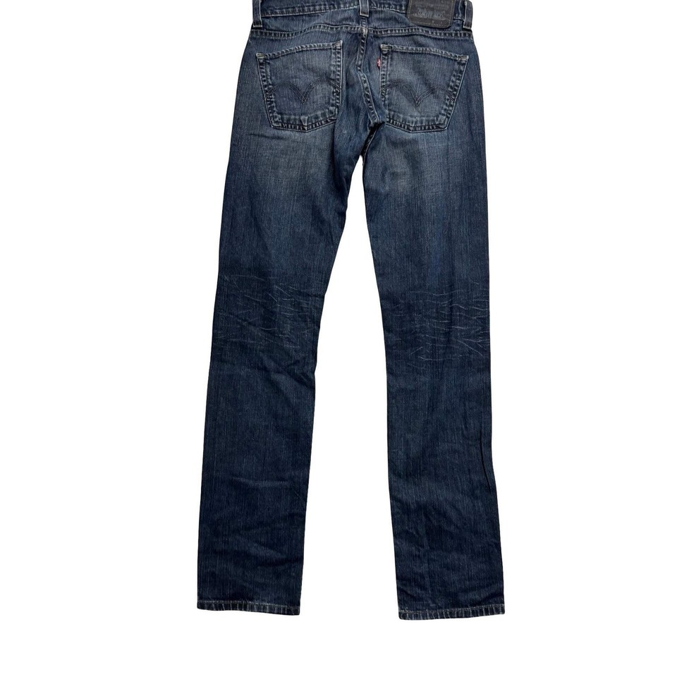 Levis 511 Jeans W29 L34 Mens Dark Blue Slim Fit Stretch Vintage Denim ...