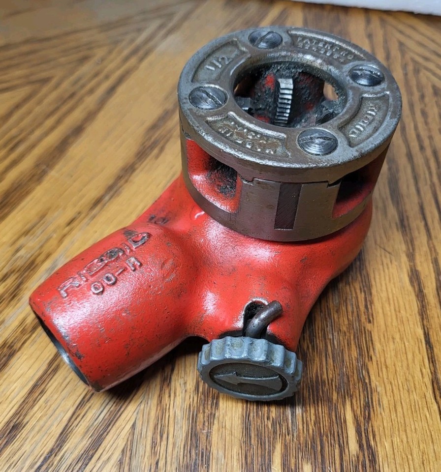 RIDGID USA 00-R Pipe Threader Ratcheting Die Drop Head & 1/2” Die (No ...