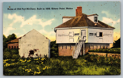 Postcard Ruins Of Old Fort McCarthy Built In 1630 Kittery Point, Maine ...