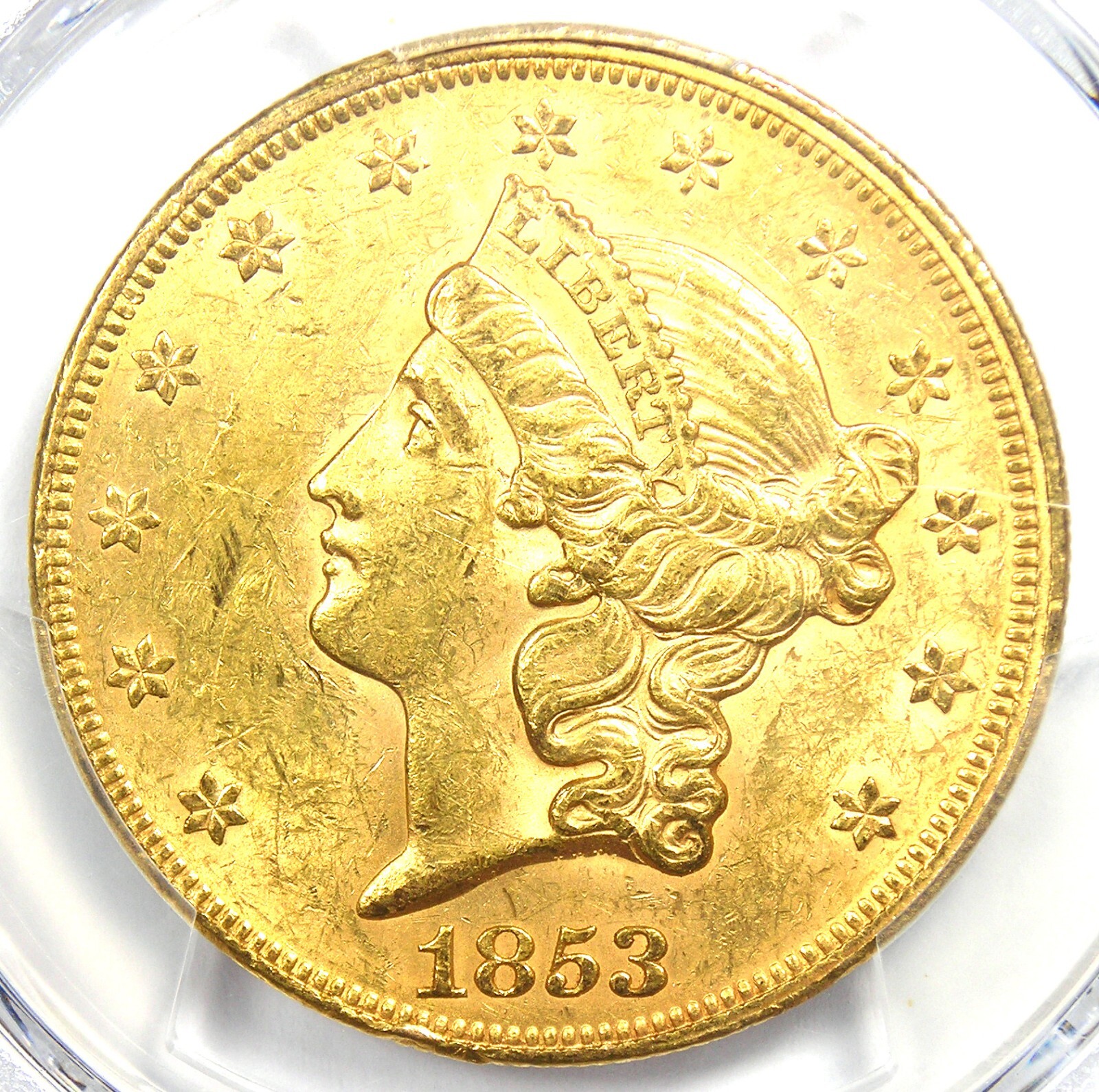1853 Liberty Gold Double Eagle $20 Coin - PCGS MS60 (BU UNC) - $7,000 ...