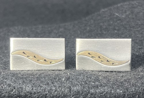 Vintage Swank Sterling Silver Rectangle Cufflinks W/ Matte Finish ...