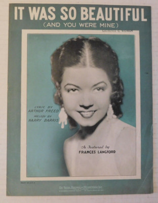 SHEET MUSIC Frances Langford "It Was So Beautiful" © 1932 | eBay