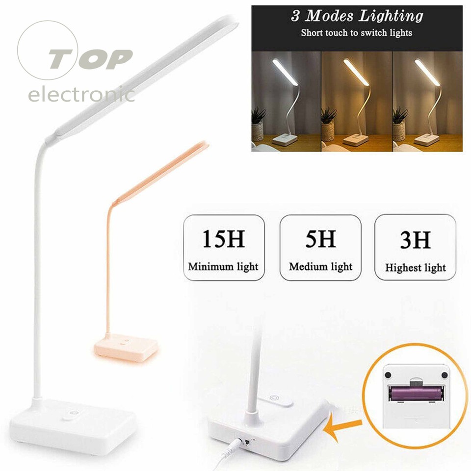Led Desk Lamp USB Touch Dimmable Reading Light Student Study Bedside ...