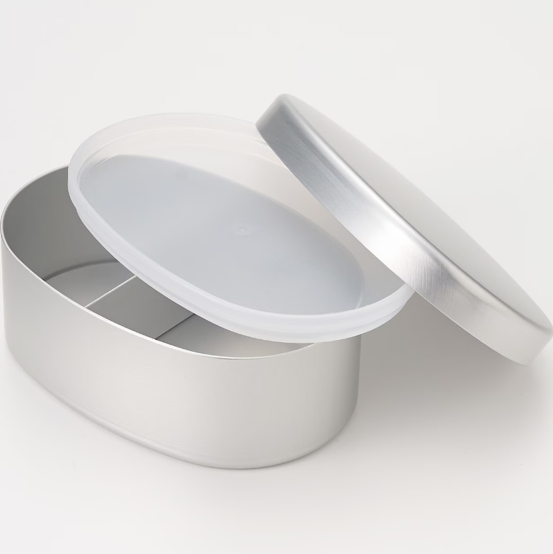 【MUJI】 Aluminum Bento Box (Large) 450mL / 530mL 10.5×15×6cm 190g Japan ...
