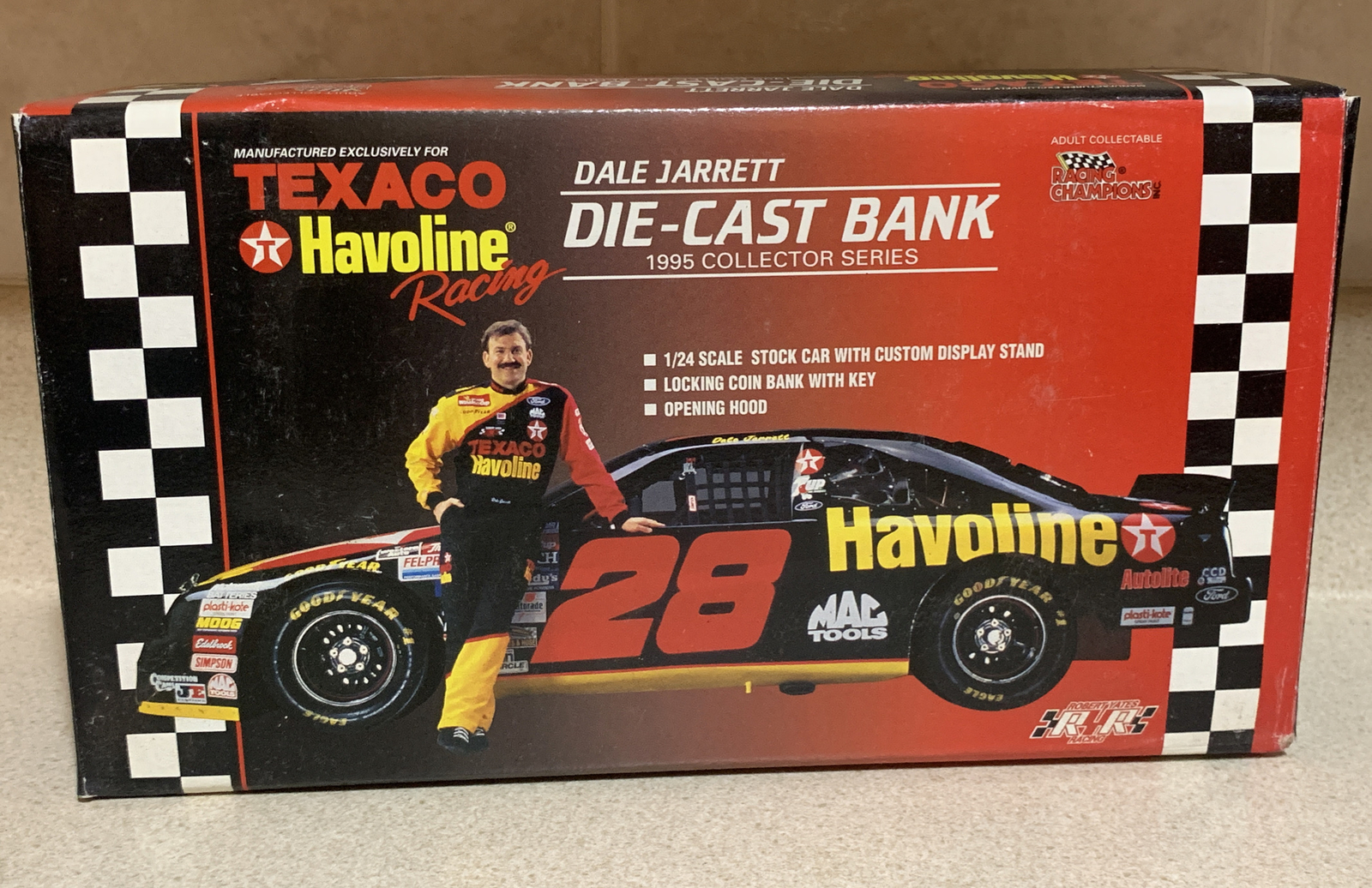 1995 Racing Champions Dale Jarrett #28 Havoline Ford 1:24 Diecast Coin ...