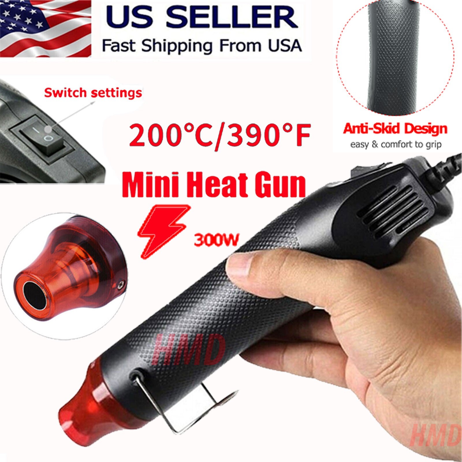 Mini Heat Gun DIY Electric Nozzles Tool Hot Air Gun Embossing Drying ...