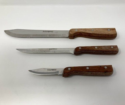 KUTMASTER Stainless Steel Japan Knife 8" 6" 3" Cutting Chef Vintage SET ...