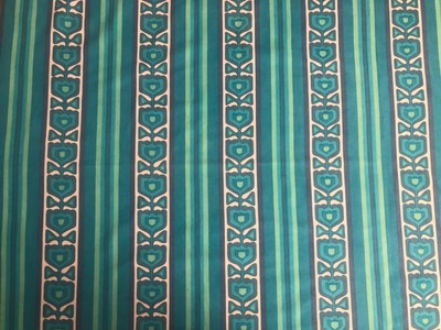 Vintage 1971 Jonelle ‘Pierot’ Teal & Green cotton fabric quarter 1 ...