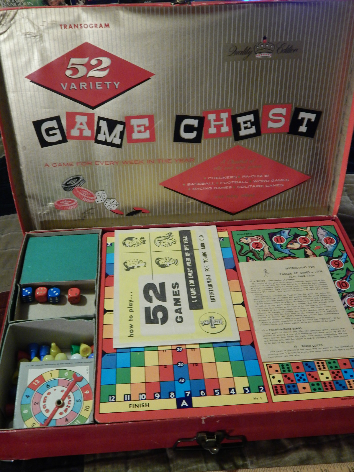 Transogram Co. Inc.(New York, NY) *52 Variety* Game Chest [Vtg.] Retro ...