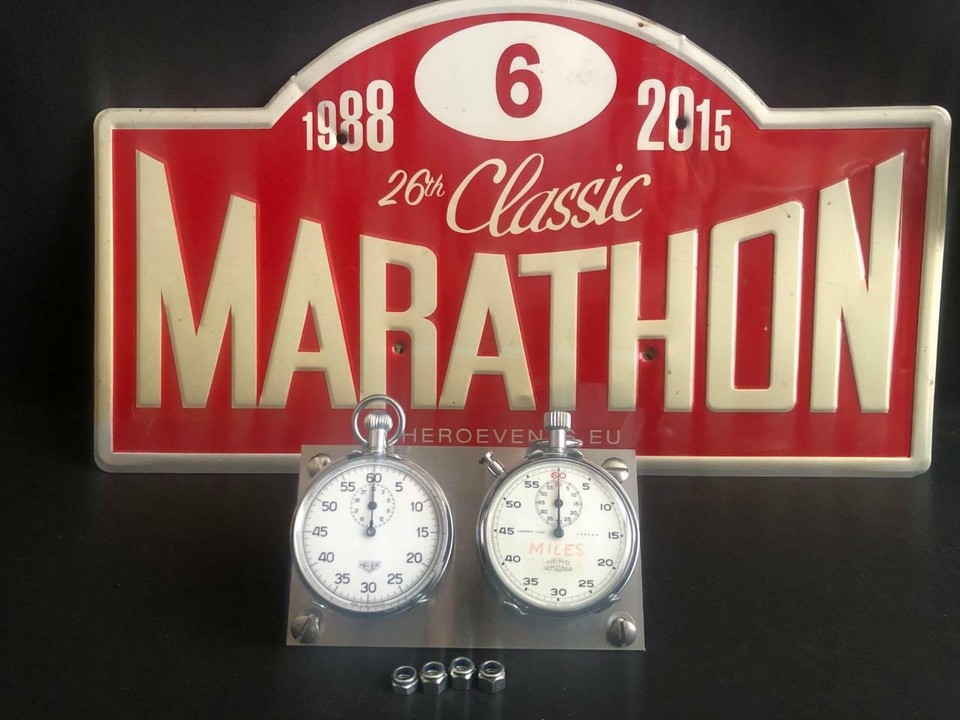 RALLY STOPWATCH CLIPS PERIOD HISTORIC CAR DASHBOARD DOUBLE TIMER ...