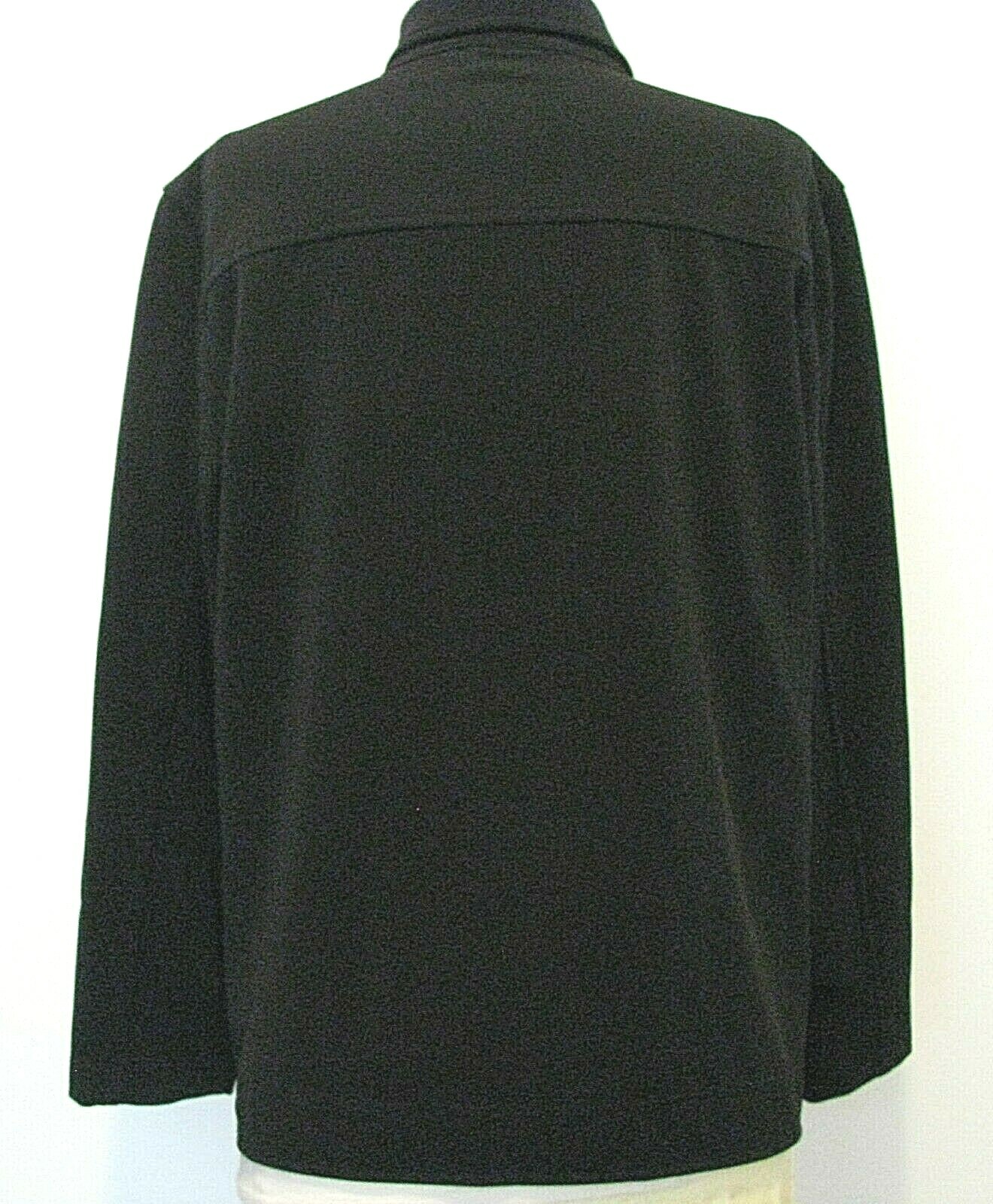 CHICOS Black Jacket With Hidden Front Zipper/ Front Snap Buttons Size 1 ...