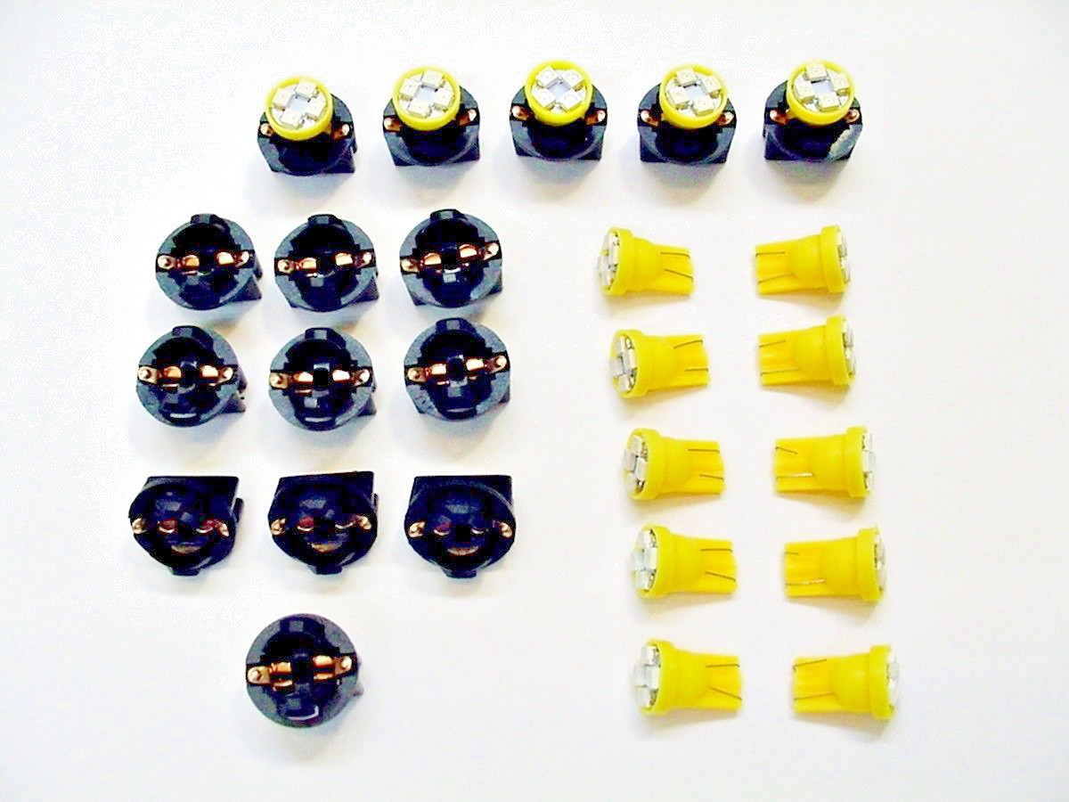 15 Amber 4 LEDs Lights Bulbs 1/2" Sockets Side Marker License Plate For ...