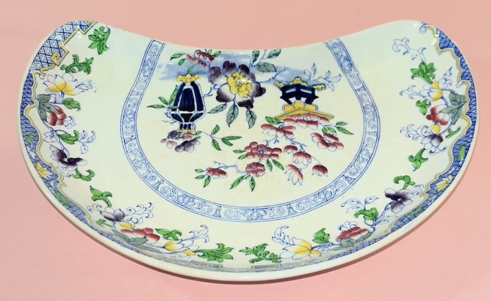 Minton Made in England Poonah Pattern Crescent Salad Plate Set of 6 ...
