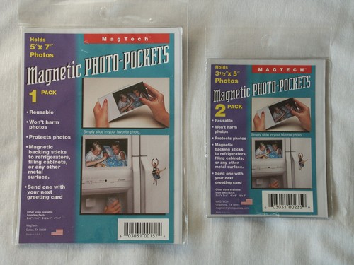 MagTech Magnetic Photo Pockets Frame Lot: one 5”x7” & one 2-pack of 3.5 ...