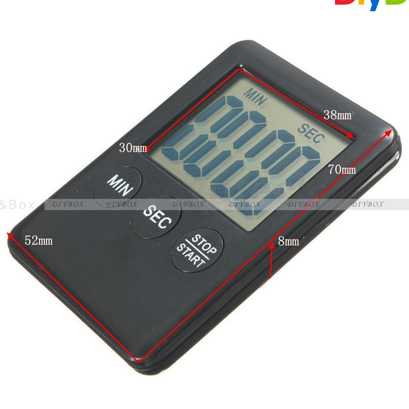 Large LCD Display Digital Kitchen Timer Count Down Up Clock Loud Alarm ...