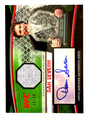 Dan Severn 2010 Topps UFC Knockout #AFG-DS AUTOGRAPH Fighter Gear Relic ...