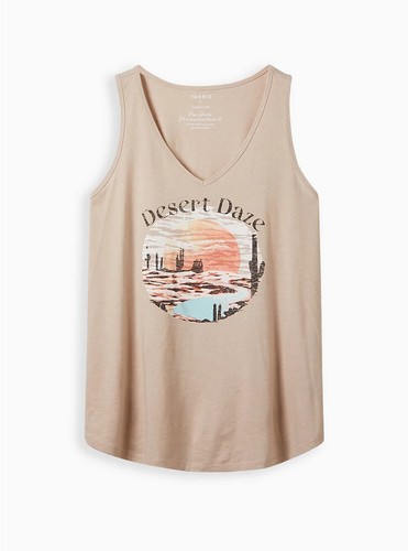 Torrid Signature Jersey Girlfriend Desert Daze Tank Tan 5 5X 28 #B88876 ...