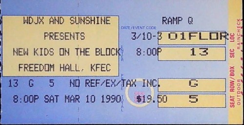 New Kids on the Block First Tour KFEC Concert Show Ticket Stub 3/10 ...